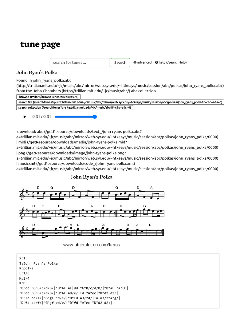 ABC John Ryan's Polka Trillian Mit Edu JC Music ABC Mirror Web Syr ...