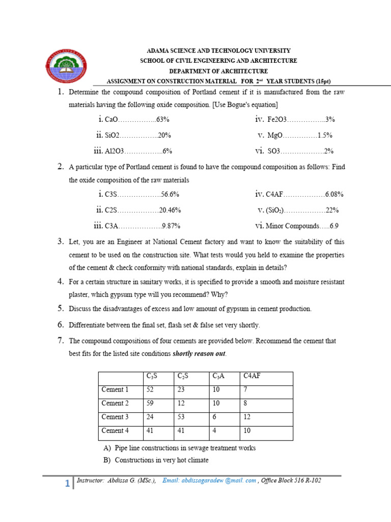 ASSIGNMENT | PDF | Concrete | Cement