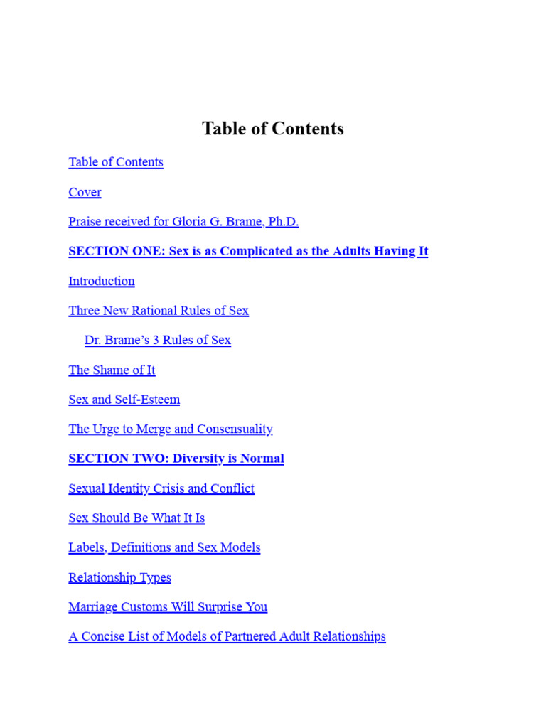 Truth About Sex A Sex Primer For The 21st Century Volume Ii Sex For Grown Ups Pdf Human
