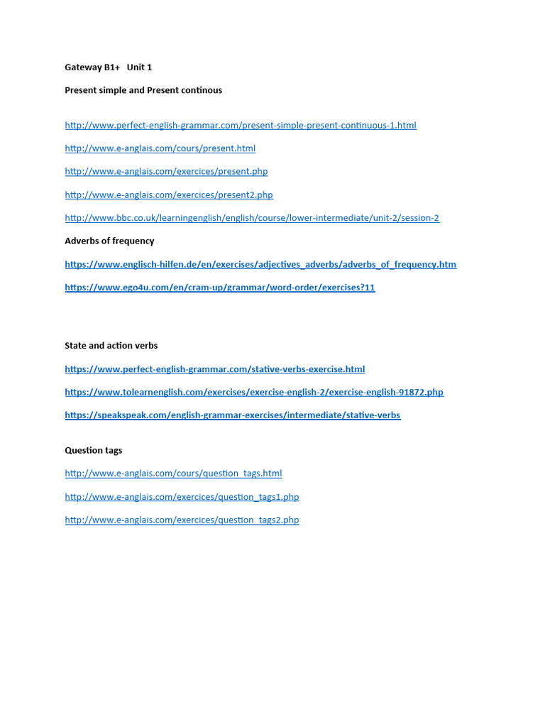 GW B1+ Unit 1 Extrapractice Ex | PDF | Computers