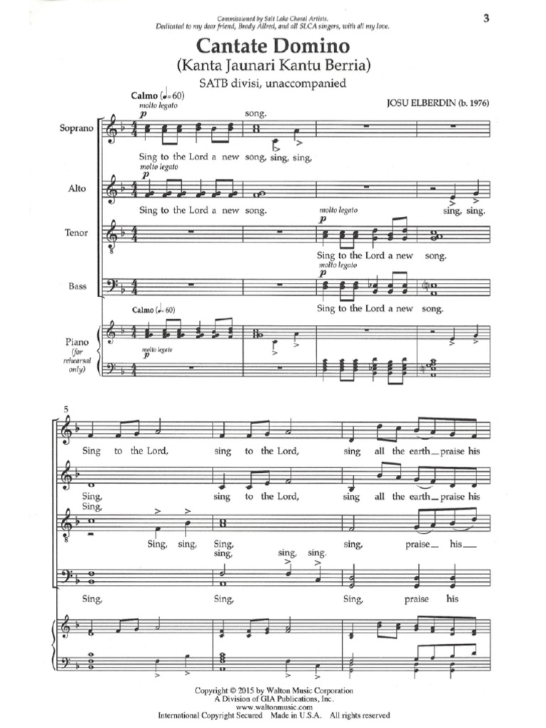 Cantate Domino (J.Elberdin) | PDF