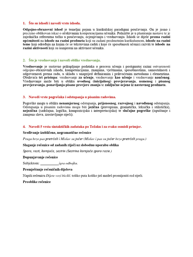 Metodika 2 - Pitanja I Odgovori 1 | PDF