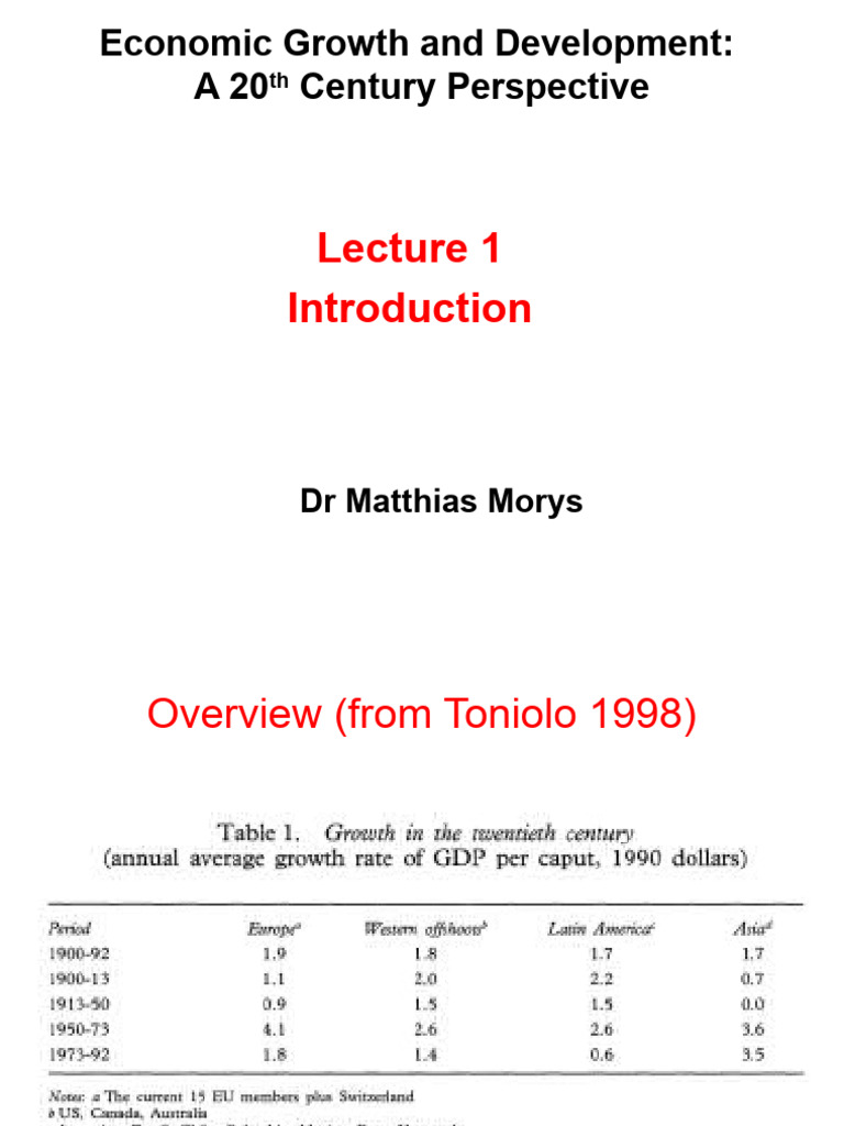 Economic Growth and Development Lecture 1 | PDF | Economic Growth | Inflation