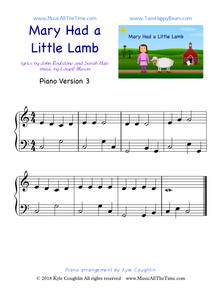 Mary Had A Little Lamb For Piano Simple | PDF