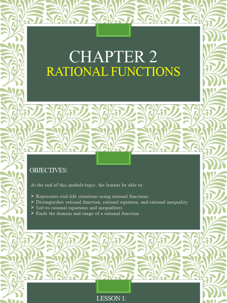 Rational Functions | PDF | Equations | Function (Mathematics)