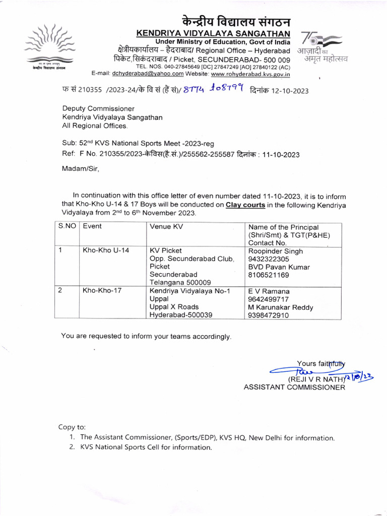 KVS National Sports Meet 2023 | PDF