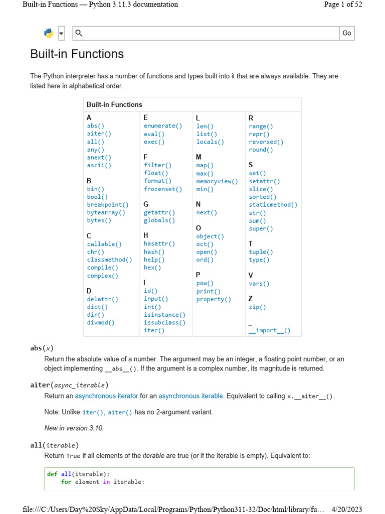 Built in Functions | PDF | Parameter (Computer Programming) | Boolean Data Type