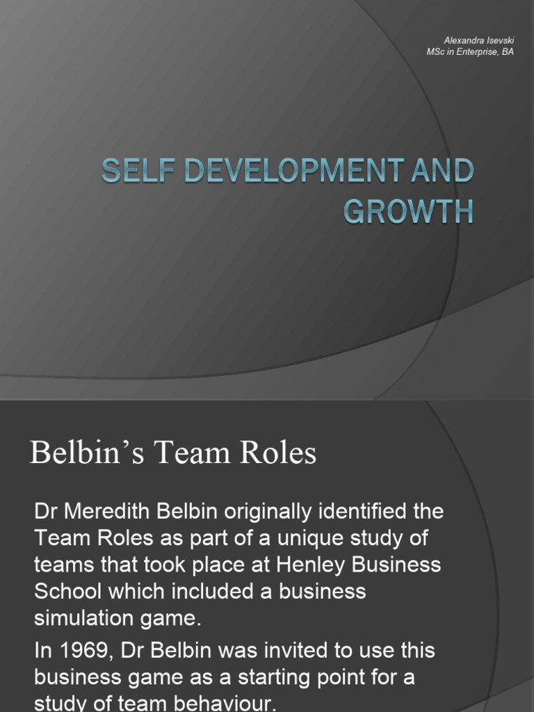 Belbin Team Roles and Bruce Tuckmans Team Formation Model - AI | PDF ...
