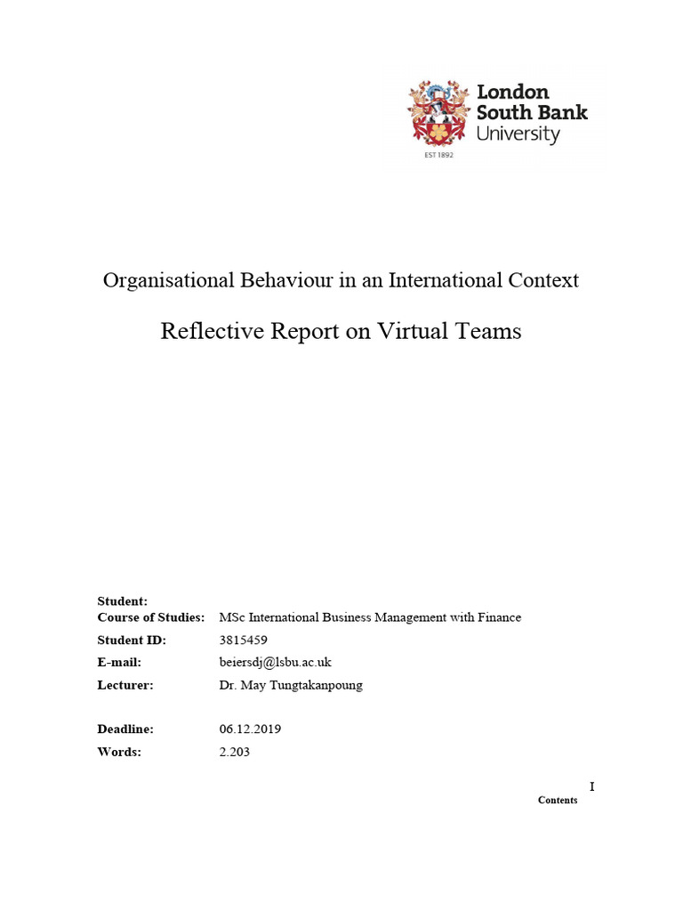 70+reflective Report | PDF | Leadership | Psychology