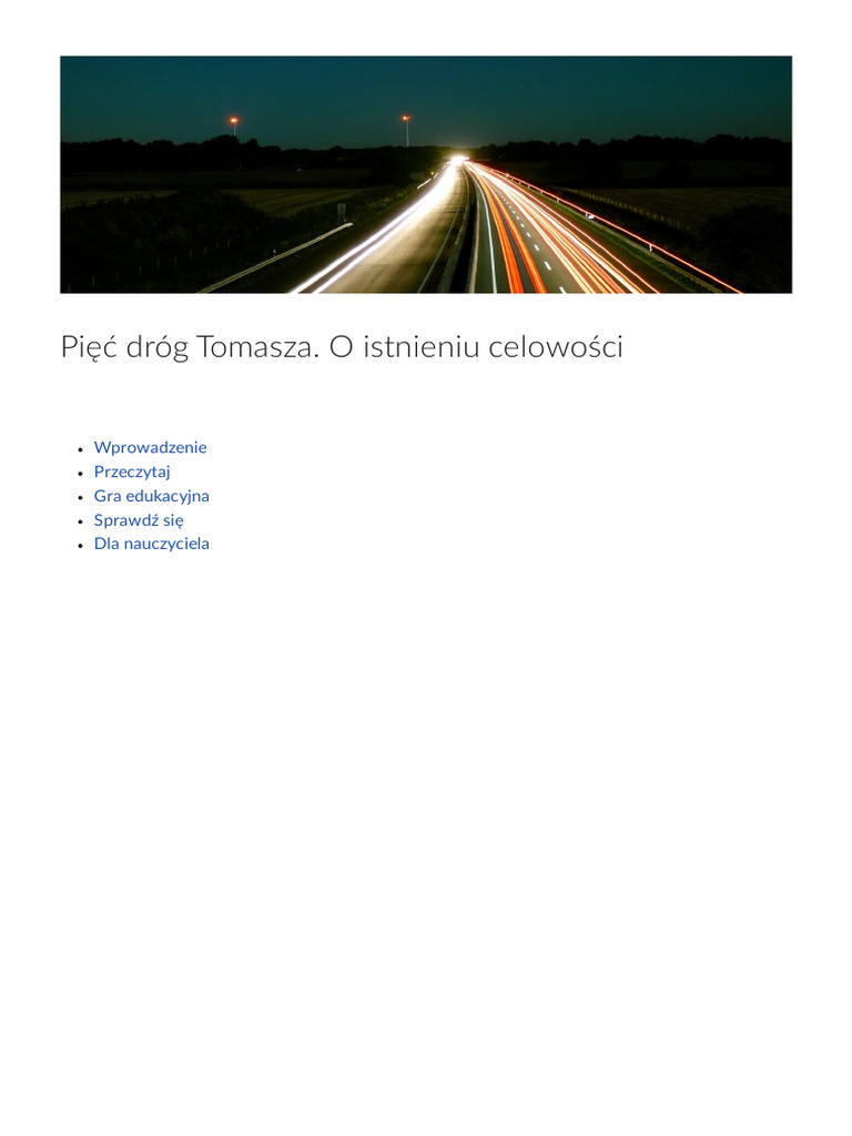 Piec Drog Tomasza O Istnieniu Celowosci | PDF