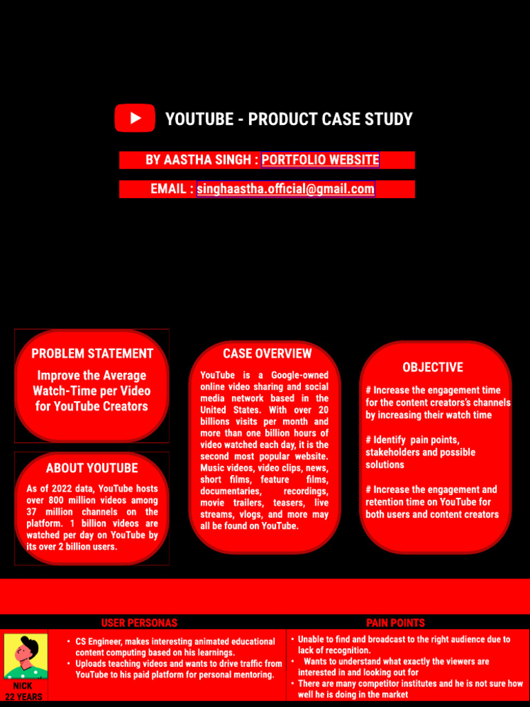 Youtube Product Case Study by Aastha Singh | PDF | You Tube | Computing