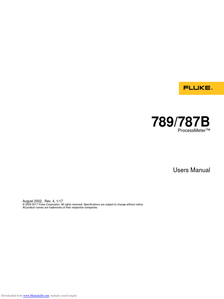 Fluke 789 Pdf Electronics Electric Power