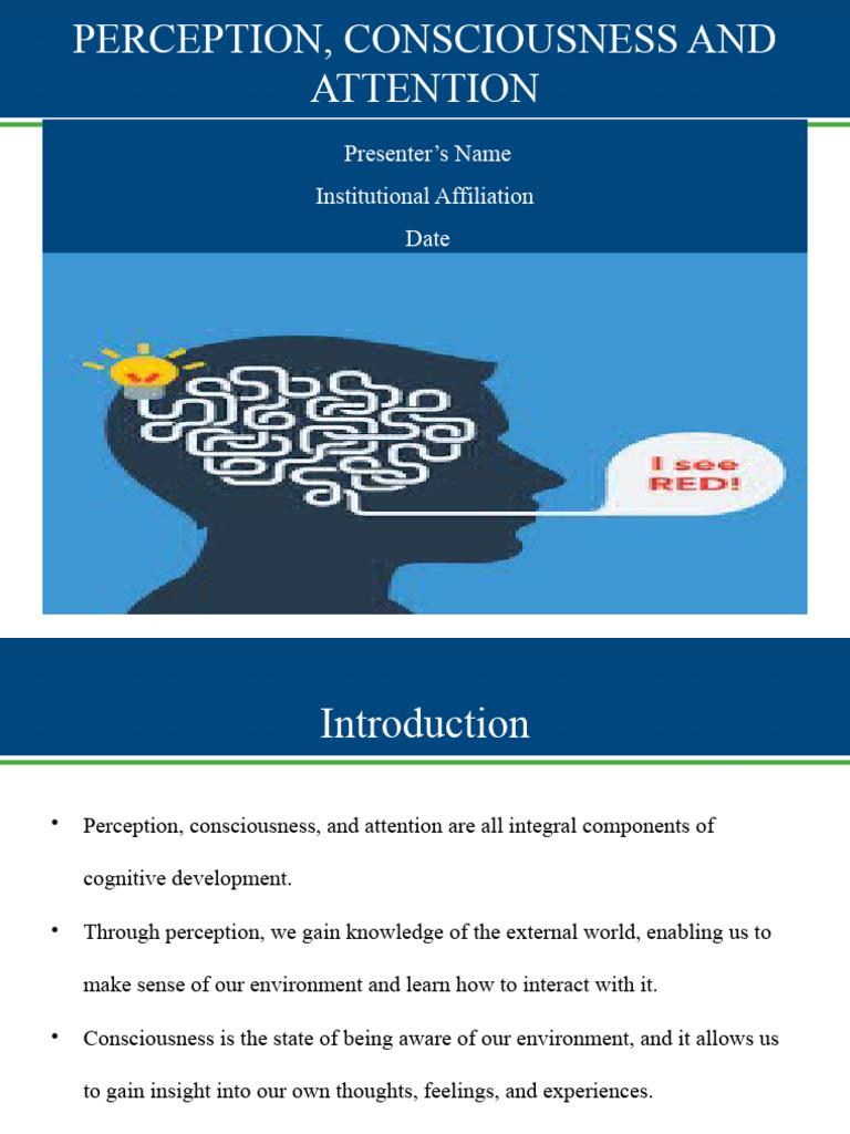 Perception, Consciousness and Attention-Final | PDF | Perception ...