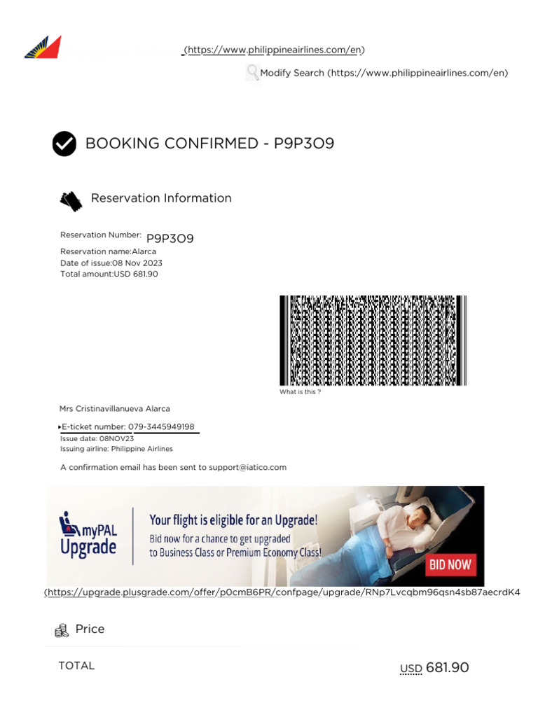 Philippine Airlines Reservation | PDF | Airlines | Aviation