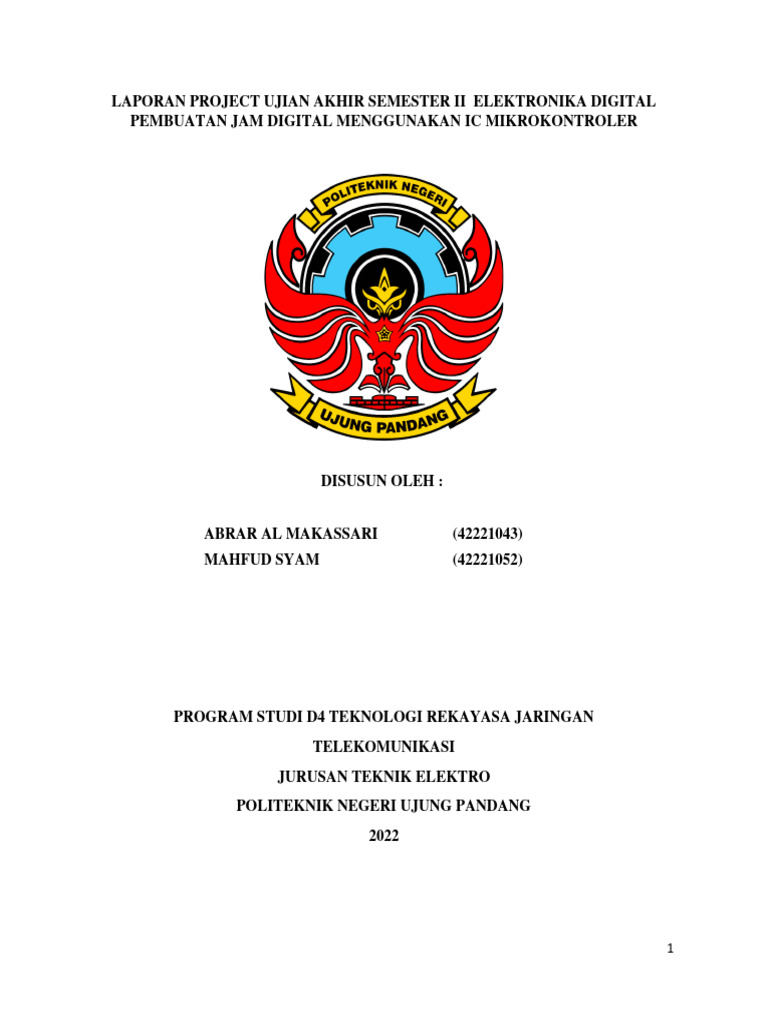 Laporan Project Pembuatan Jam Digital Ujian Akhir Semester Ii ...