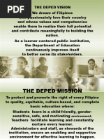 Vision-Mission-Core Values Deped | PDF | Cognition | Learning