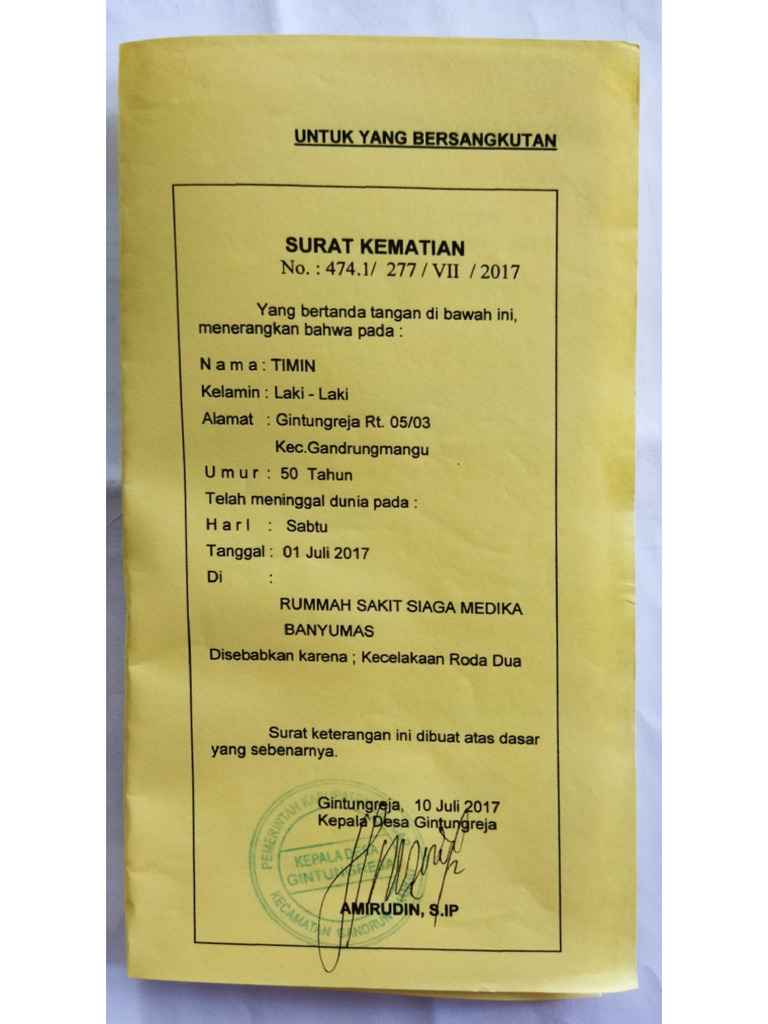 Surat Kematian | PDF