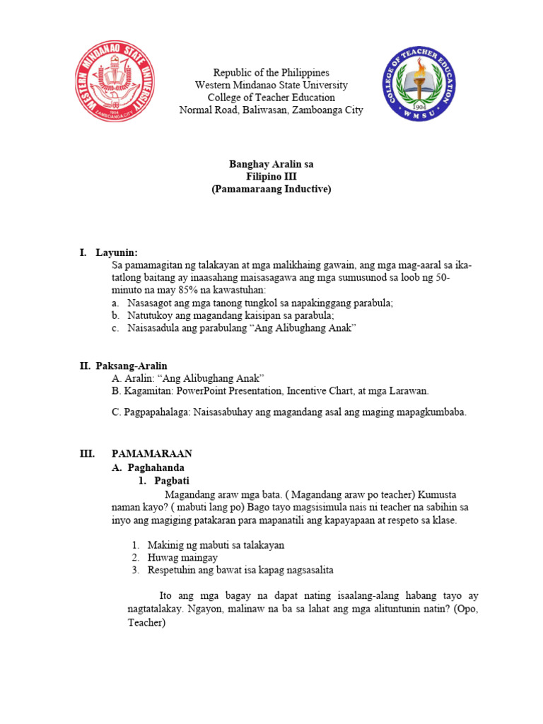 LP in FILIPINO PARABULA | PDF