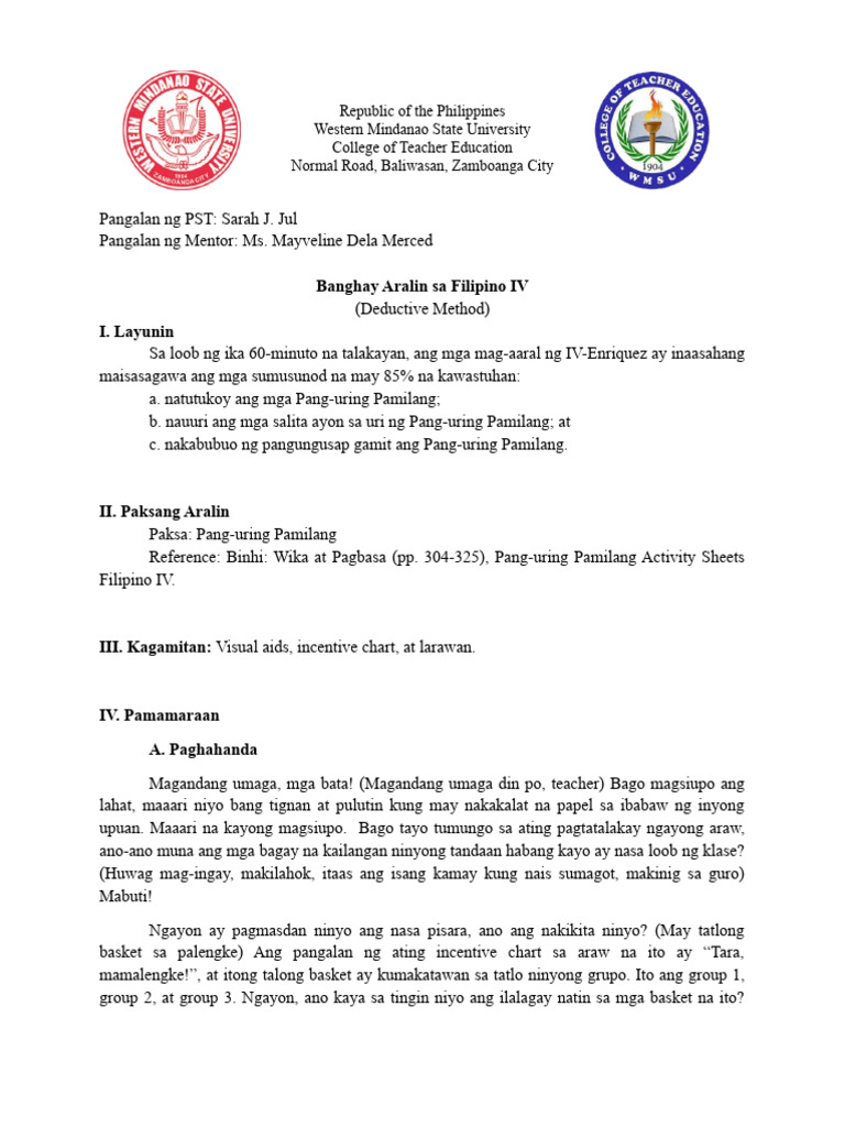 LP Filipino - Pang Uri Pamilang | PDF