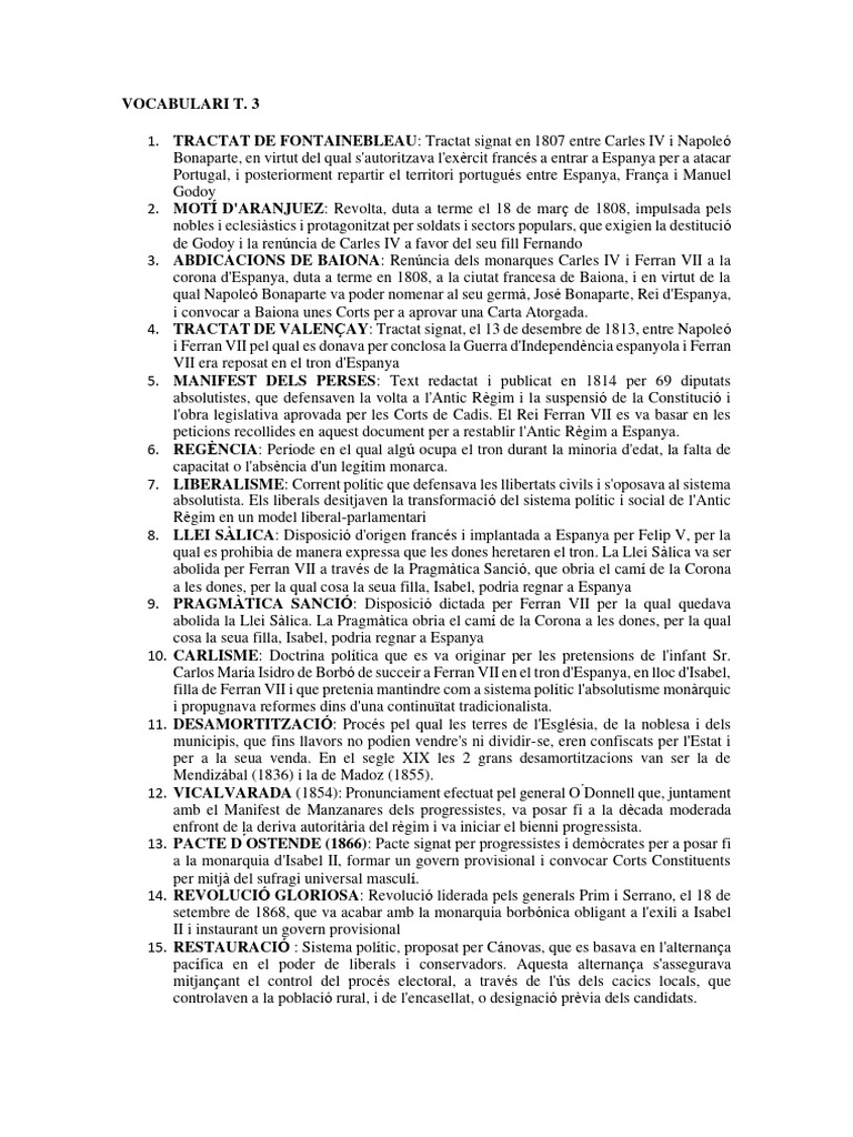 Vocabulari T. 3 | PDF