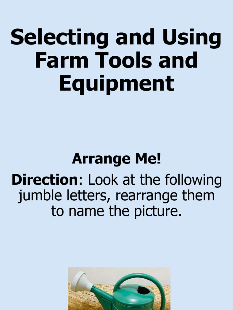 HandTools and Equipent Lesson 1 | PDF | Horticulture | Plough
