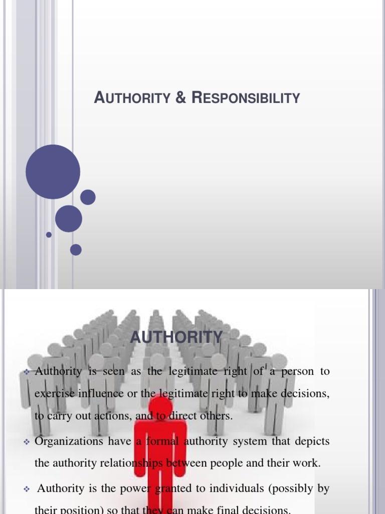 Authority and Responsibility Overview | PDF | Government | Social ...