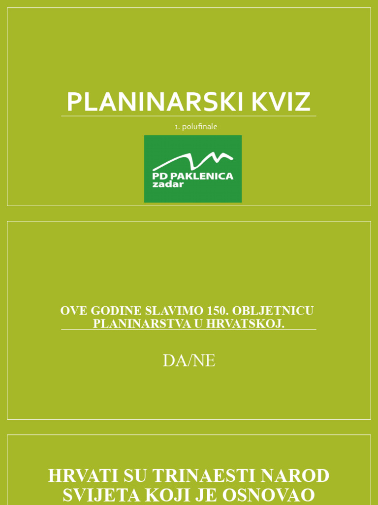 I. Planinarski Kviz (1) | PDF