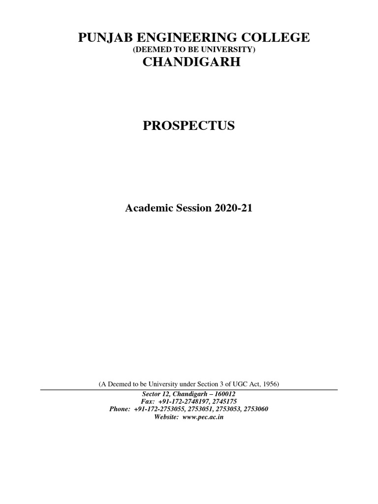 Prospectus 2020 21 | Download Free PDF | Engineering | Physics
