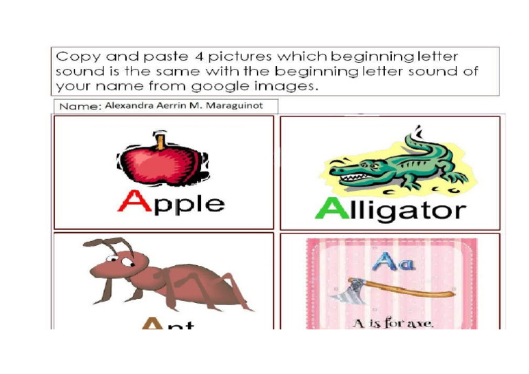 Pictures With Beginning Letter Sounds | PDF