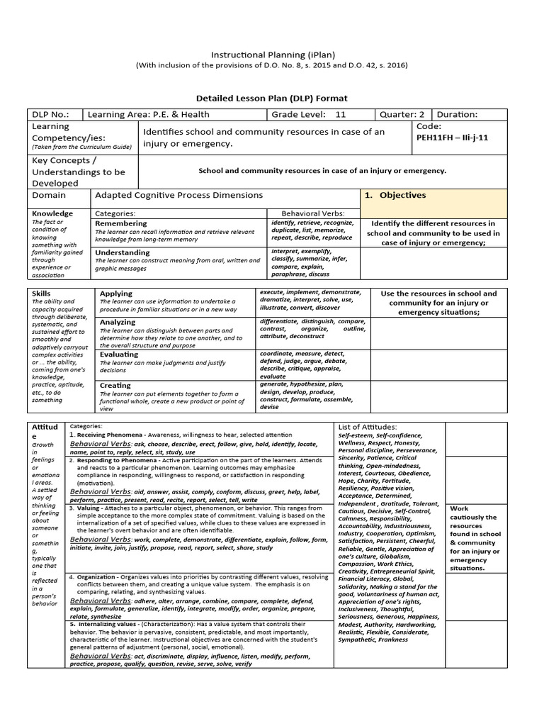 Pe2 DLP Lesson 11 | PDF | Learning | Educational Assessment