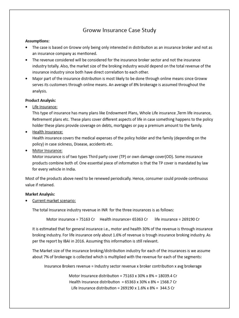 Case Study | Download Free PDF | Insurance | Life Insurance Case Study | Download Free PDF | Insurance | Life Insurance