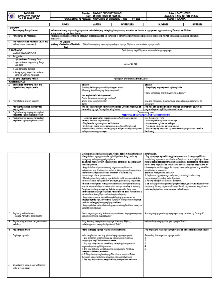 DLL - Ap 5 - Q2 - W4 | PDF