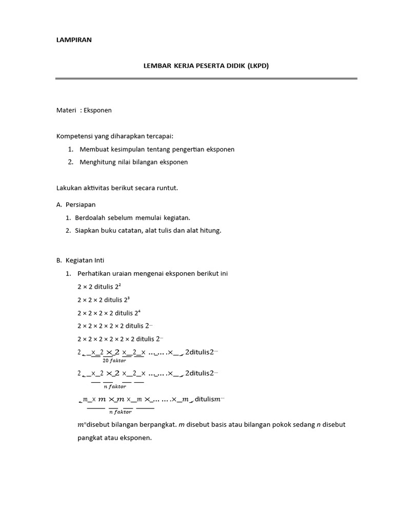 Soal Bilangan Berpangkat dan Eksponen | PDF