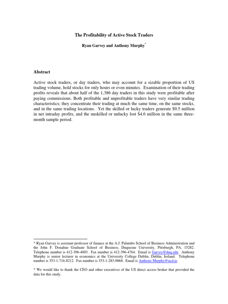 Active Traders | PDF | Day Trading | Order (Exchange)