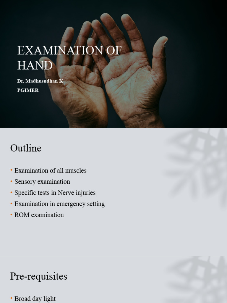 Hand Examination MS | PDF | Thumb | Anatomical Terms Of Motion