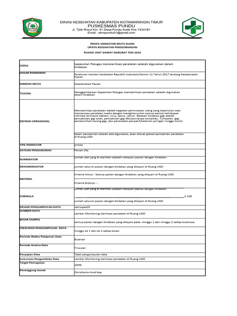 Profil Indikator Mutu 2024 | PDF