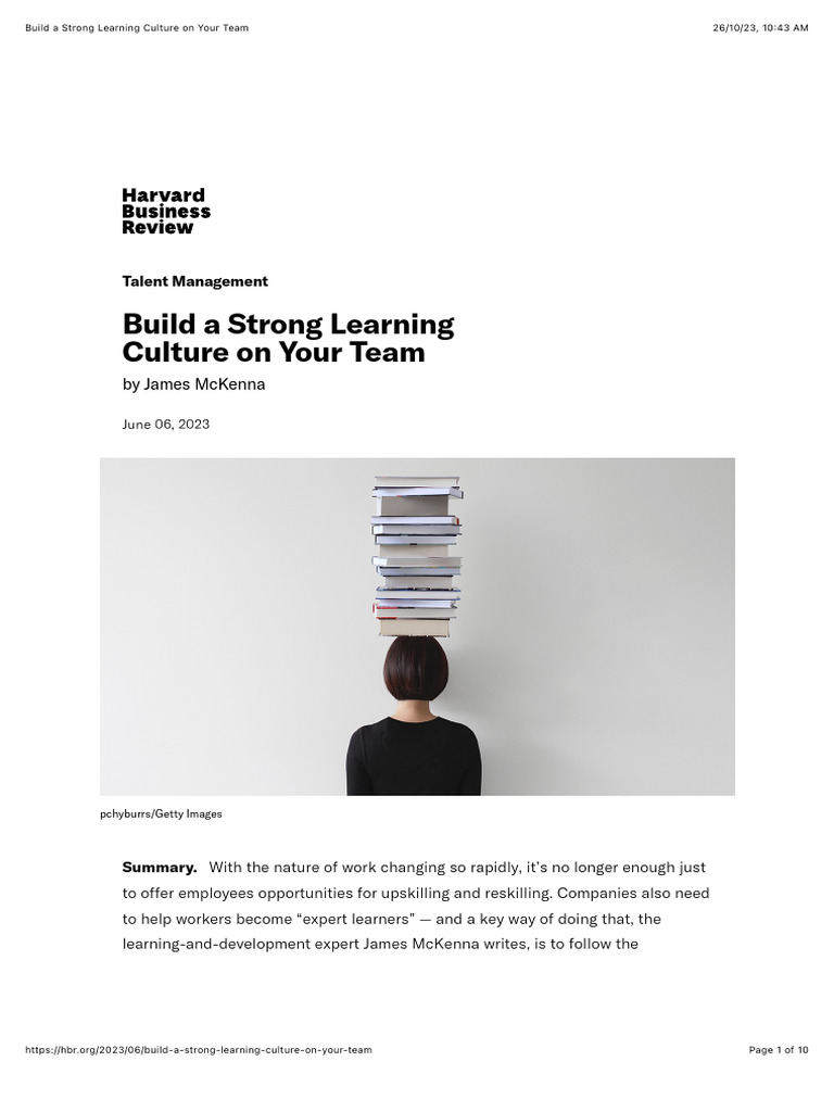 Build A Strong Learning Culture On Your Team | PDF | Learning | Expert
