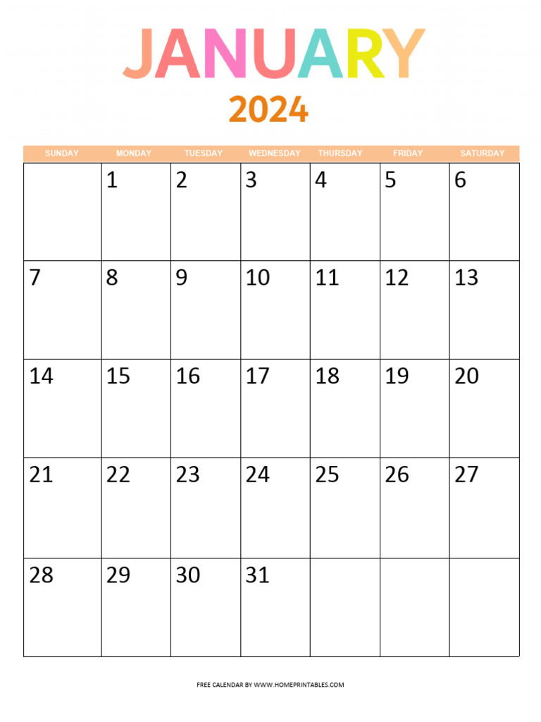 2024 Editable Vertical Calendar by Home Printables | PDF