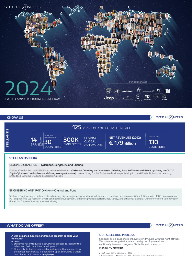 Stellantis Brochure - Campus Hiring 2024 | PDF | Engineering | Business
