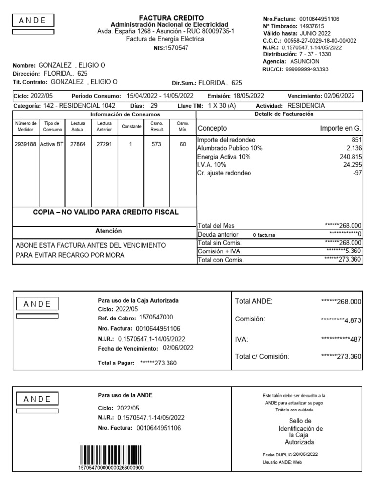 577269395-Factura-Ande 2022 ESTA | PDF | Factura