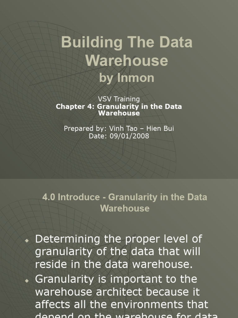 Understanding Data Warehouse Granularity | PDF | Data Warehouse ...