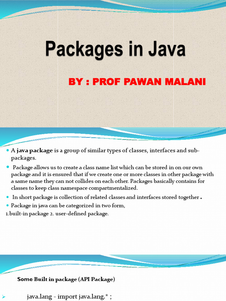4.packages in Java-2 | PDF | Java (Programming Language) | Computing