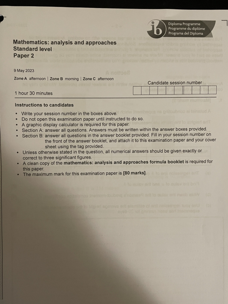 Math AASL P2 TZA | PDF