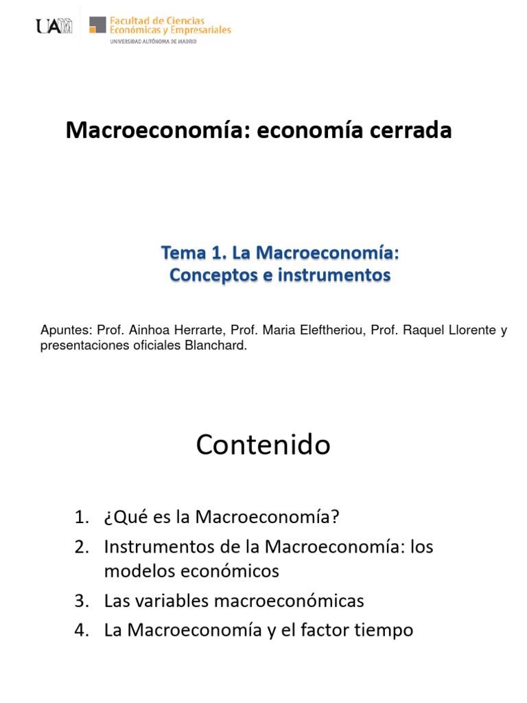 Tema1 - 2019 Macroeconomía | PDF | Macroeconómica | Modelo económico
