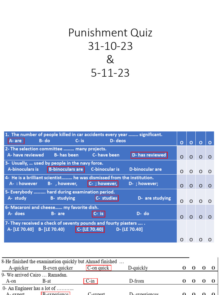 Punishment Quiz | PDF