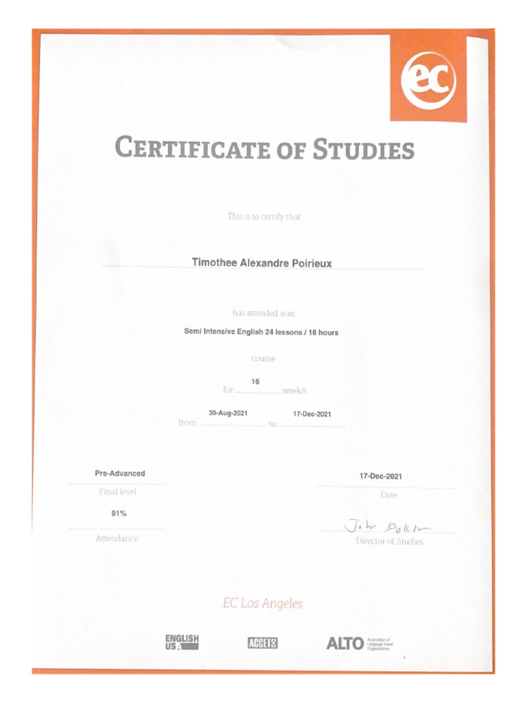 CERTIFICATE OF STUDIES | PDF
