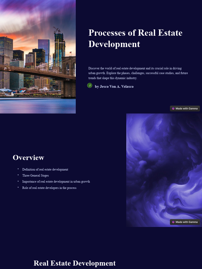 Processes of Real Estate Development | PDF | Feasibility Study | Leasehold Estate