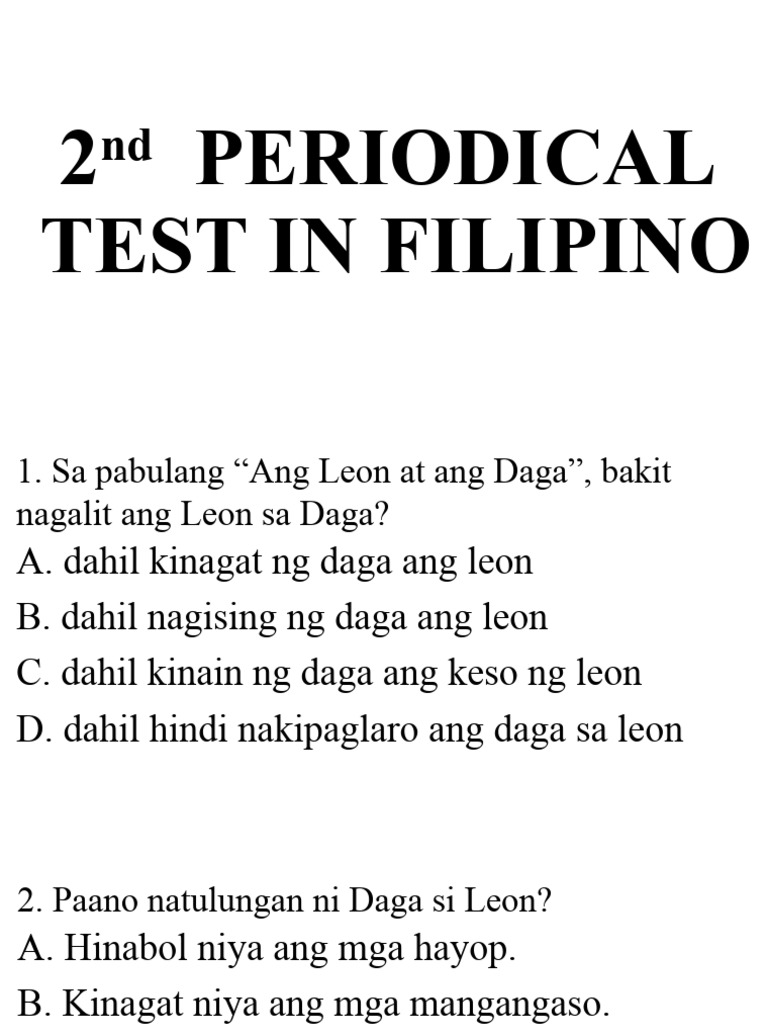 Q2 Periodical-Test Filipino | PDF