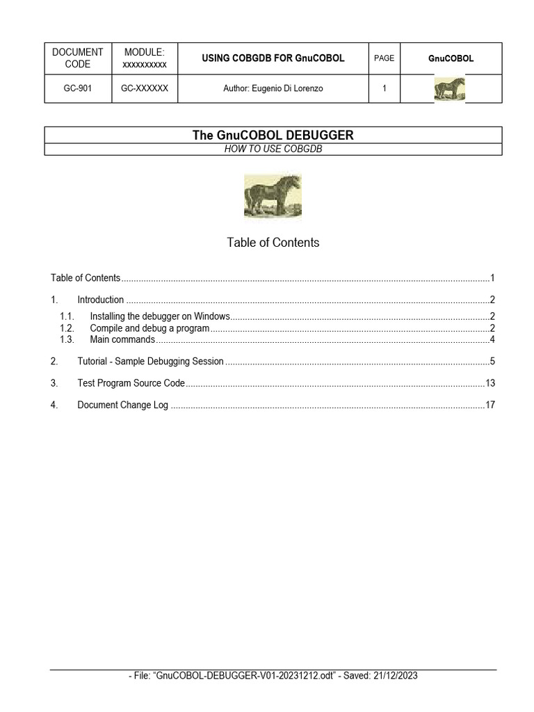 GnuCOBOL Debugger Tutorial | PDF | Computer Program | Programming