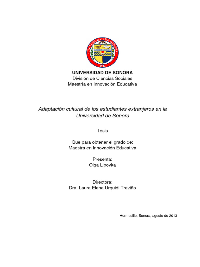 Lipovka - 2013 - Uni Sonora Mex. | PDF | Adaptación | Sicología